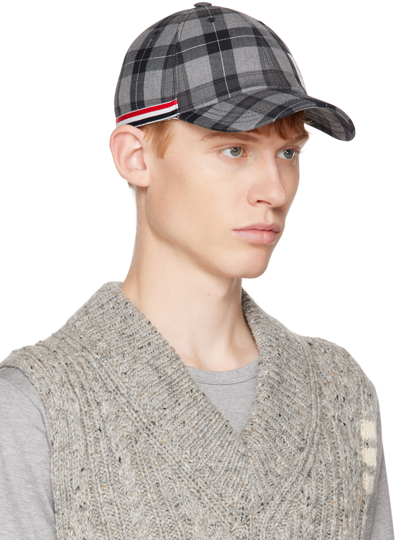 Thom Browne Gray Baseball Cap Thom Browne