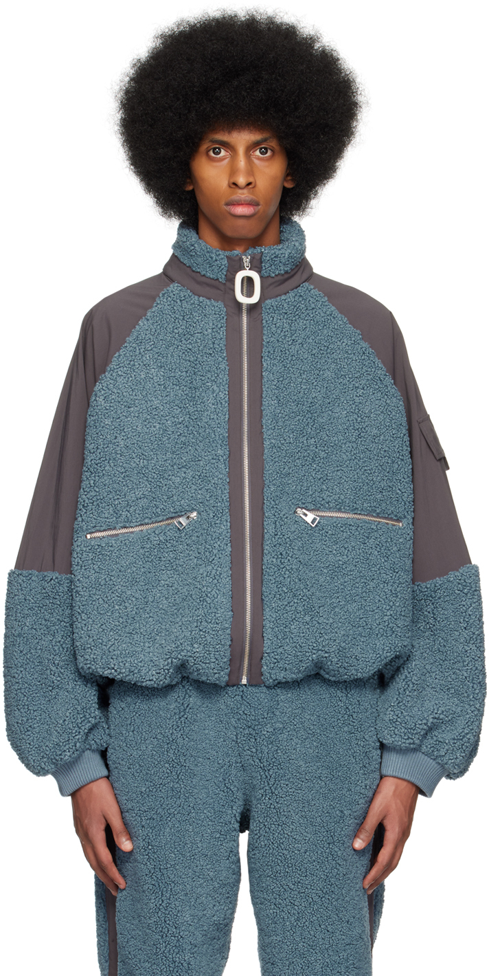 JW Anderson Blue & Gray Colorblock Jacket JW Anderson