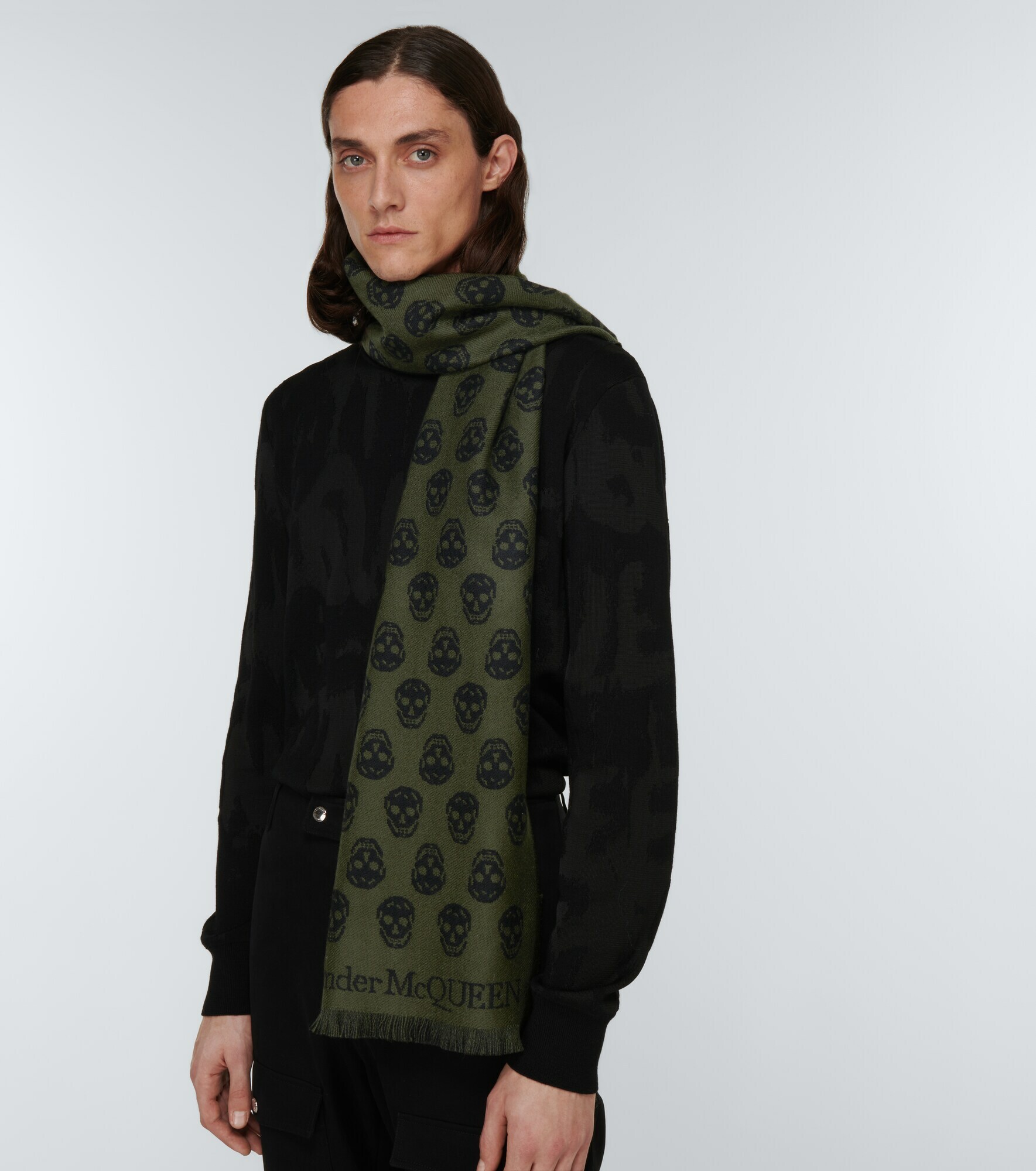 Alexander McQueen - Reversible Skull wool scarf Alexander McQueen
