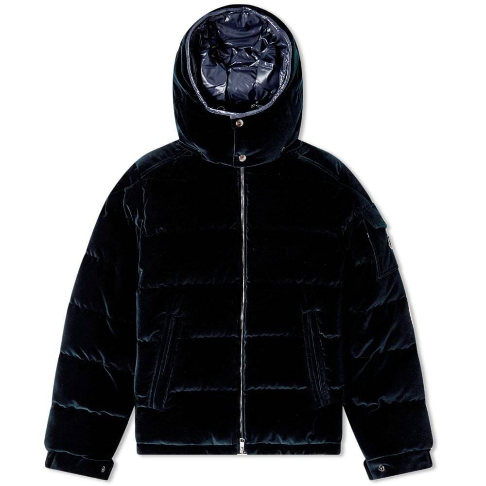 Moncler Men's Armorique Velvet Down Jacket in Navy Moncler