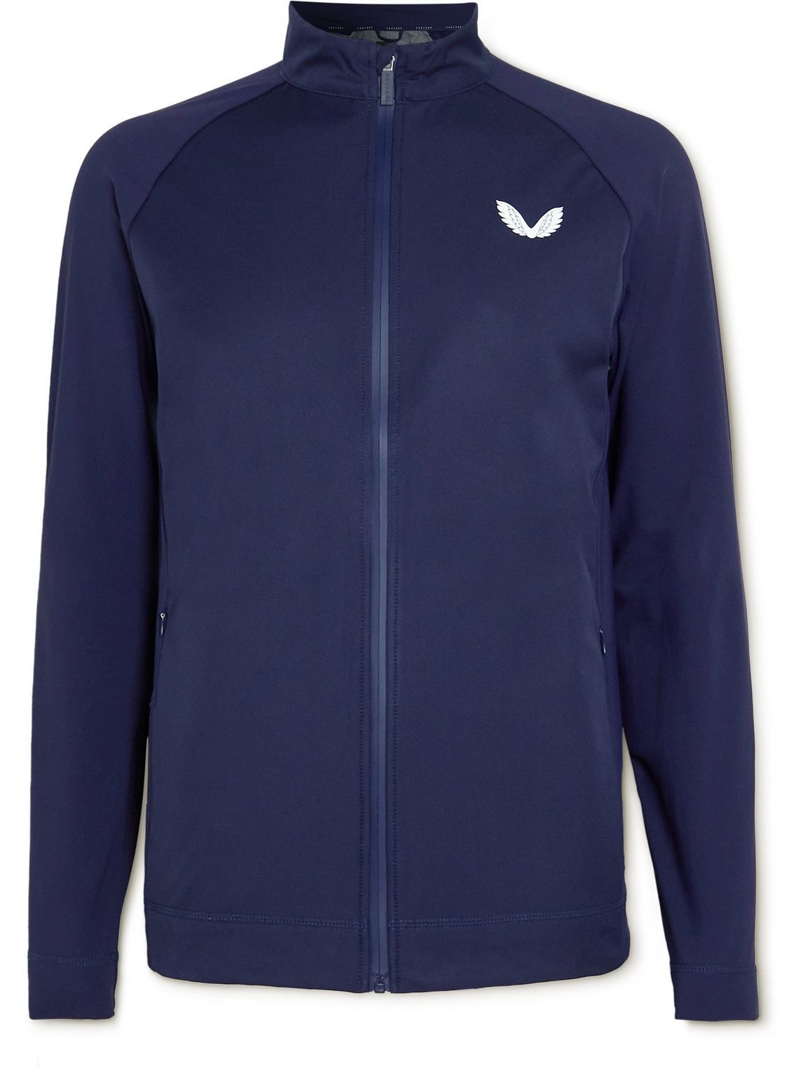 Castore - Logo-Print Fleece-Back Stretch-Shell Jacket - Blue CASTORE