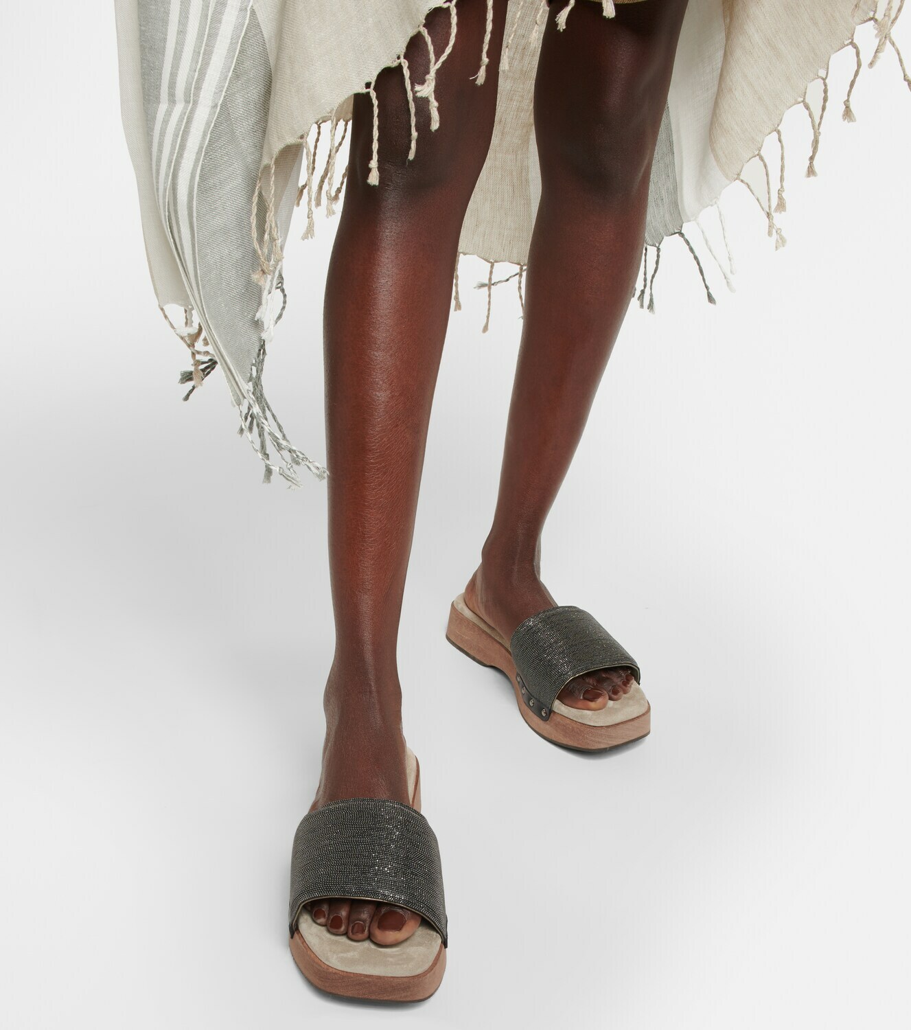 Brunello Cucinelli - Embellished clog slides Brunello Cucinelli