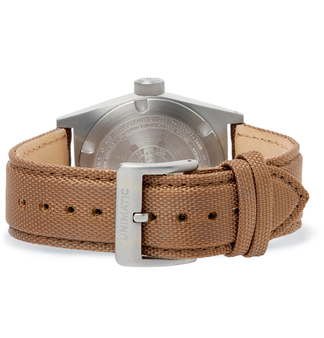 UNIMATIC - U2-C Field Brushed Stainless Steel and CORDURA Watch - Black ...