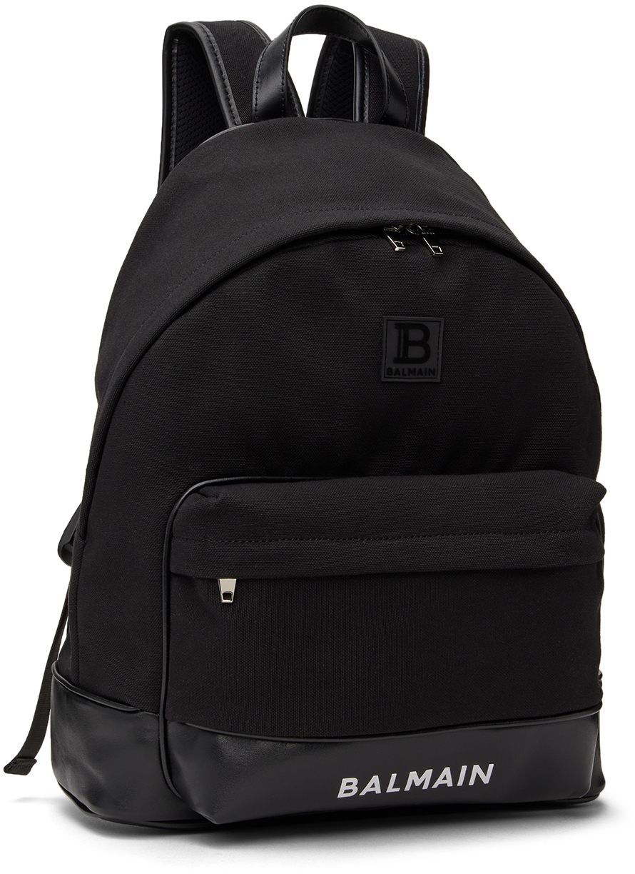 Balmain Kids Black Logo Backpack Balmain