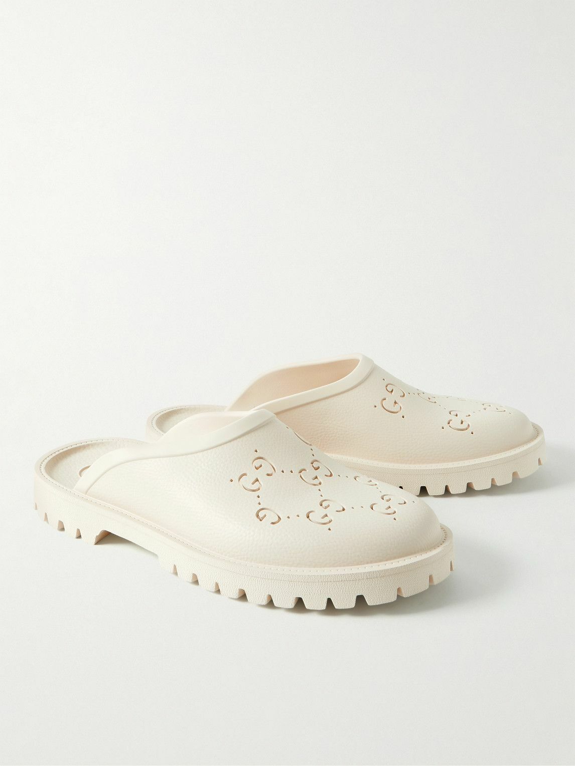 GUCCI - Logo-Perforated Rubber Clogs - Neutrals Gucci