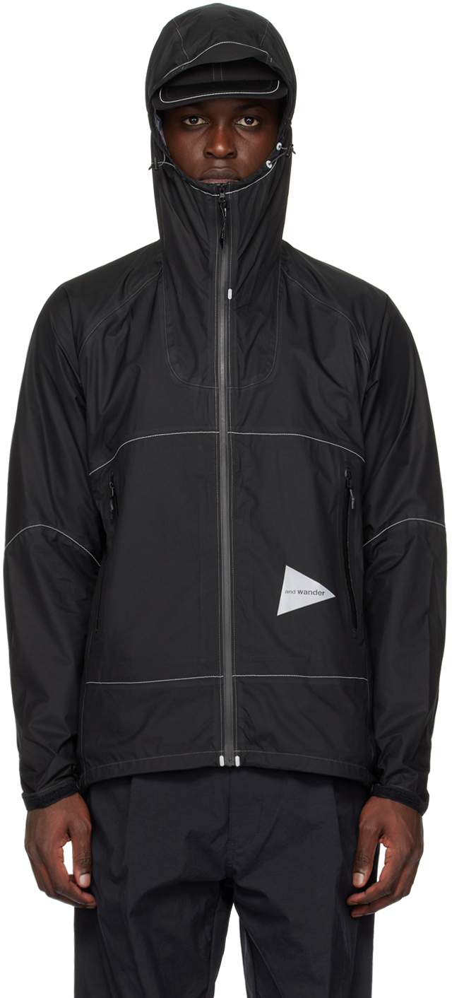and wander Black 3L UL Rain Jacket and Wander