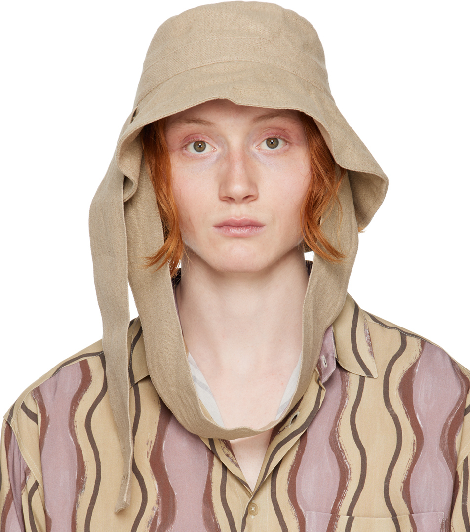 Jacquemus Beige Le Raphia 'Le Bob Bando' Bucket Hat Jacquemus