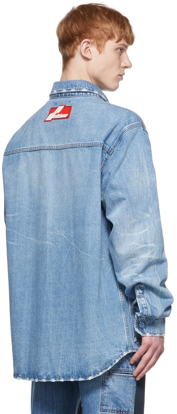We11done Blue Paneled Denim Jacket We11done