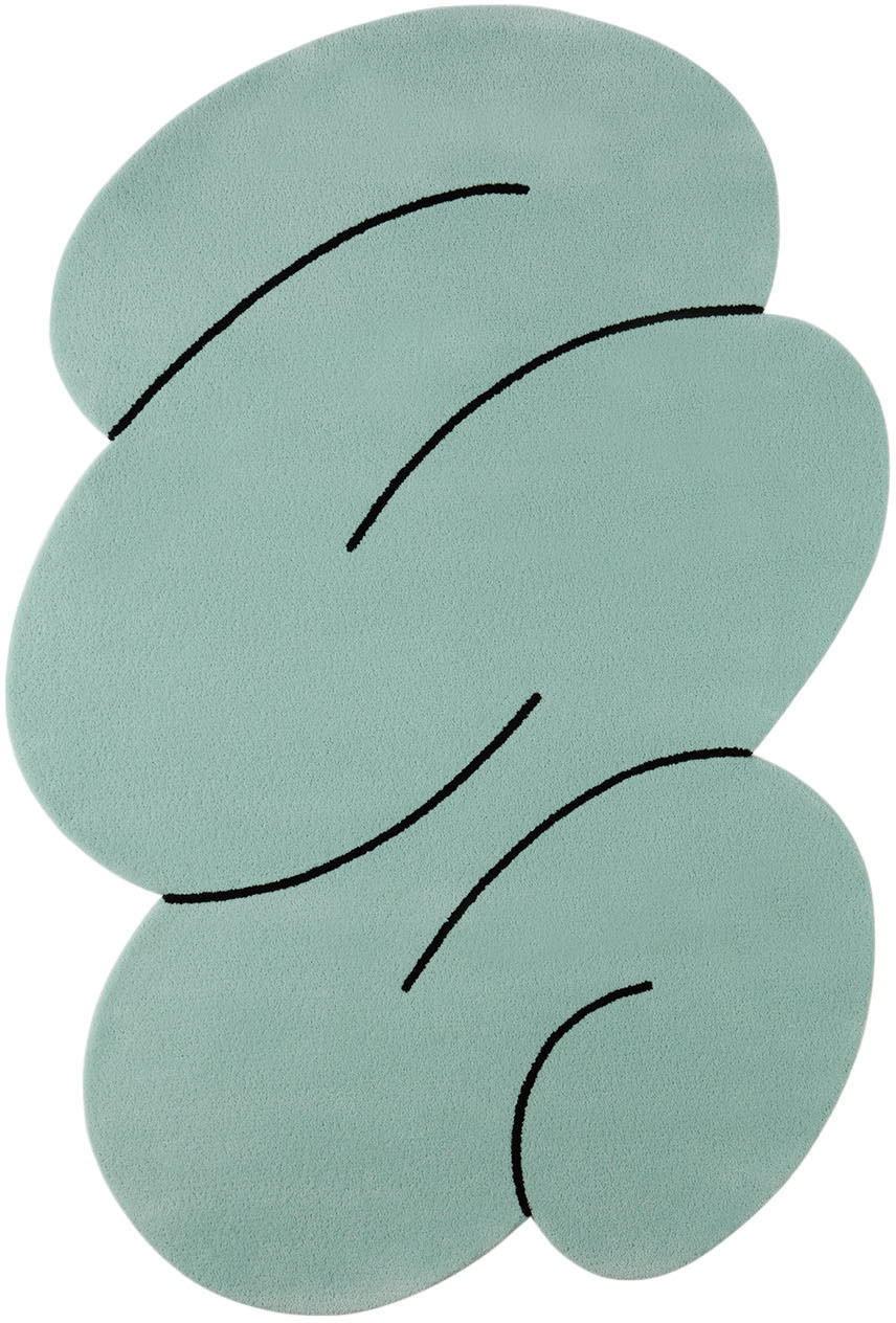 Okej SSENSE Exclusive Green Squiggle Rug