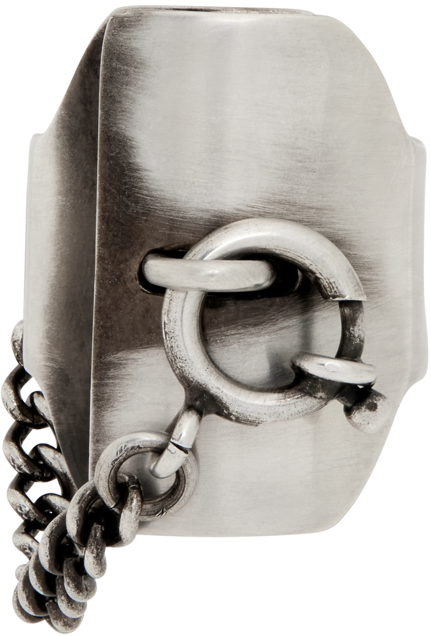 Ann Demeulemeester Silver Locking Martine Ring Ann Demeulemeester