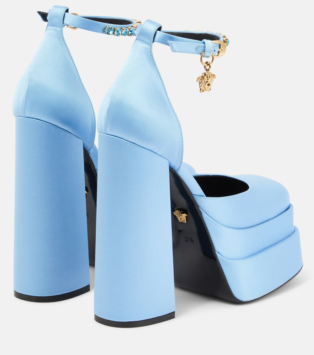 Versace - Medusa Aevitas satin platform pumps Versace