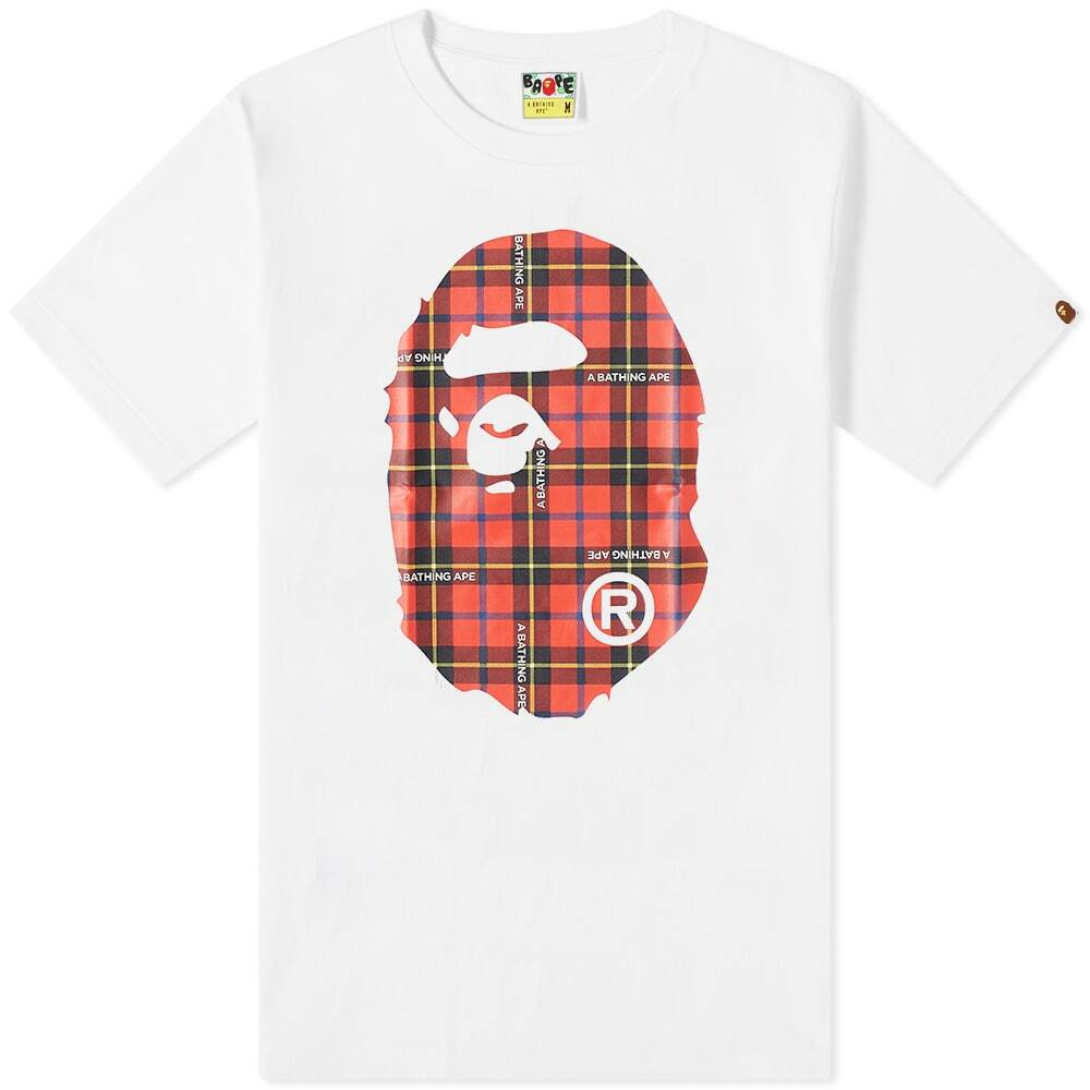 A Bathing Ape BAPE Logo Check Big Ape Head Tee A Bathing Ape