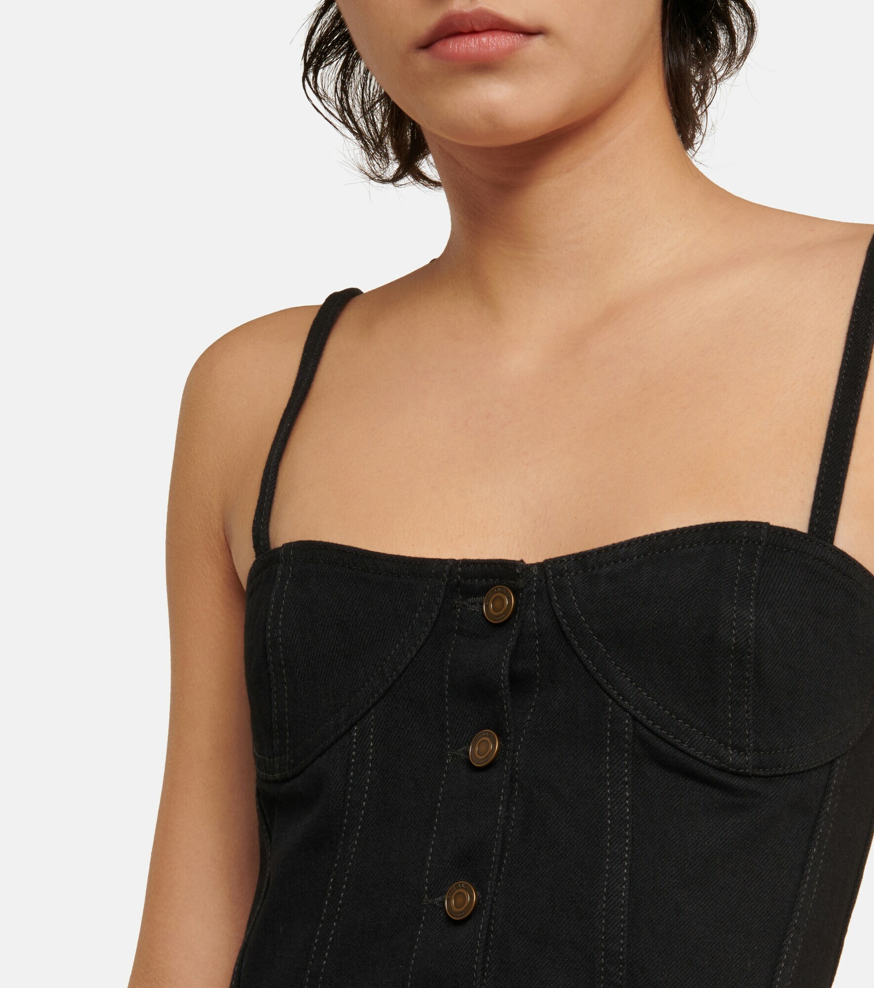 Saint Laurent - Denim cropped corset Saint Laurent