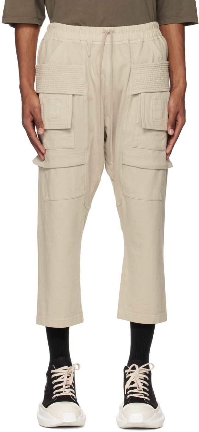 Rick Owens Drkshdw Beige Creatch Cargo Pants Rick Owens Drkshdw