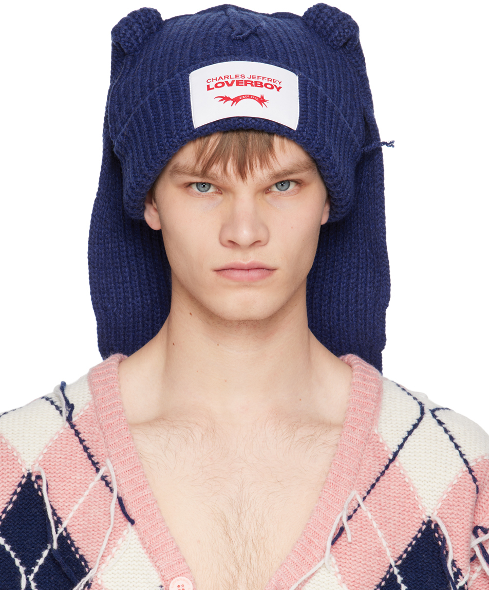 Charles Jeffrey Loverboy Navy Chunky Rabbit Beanie Charles Jeffrey Loverboy