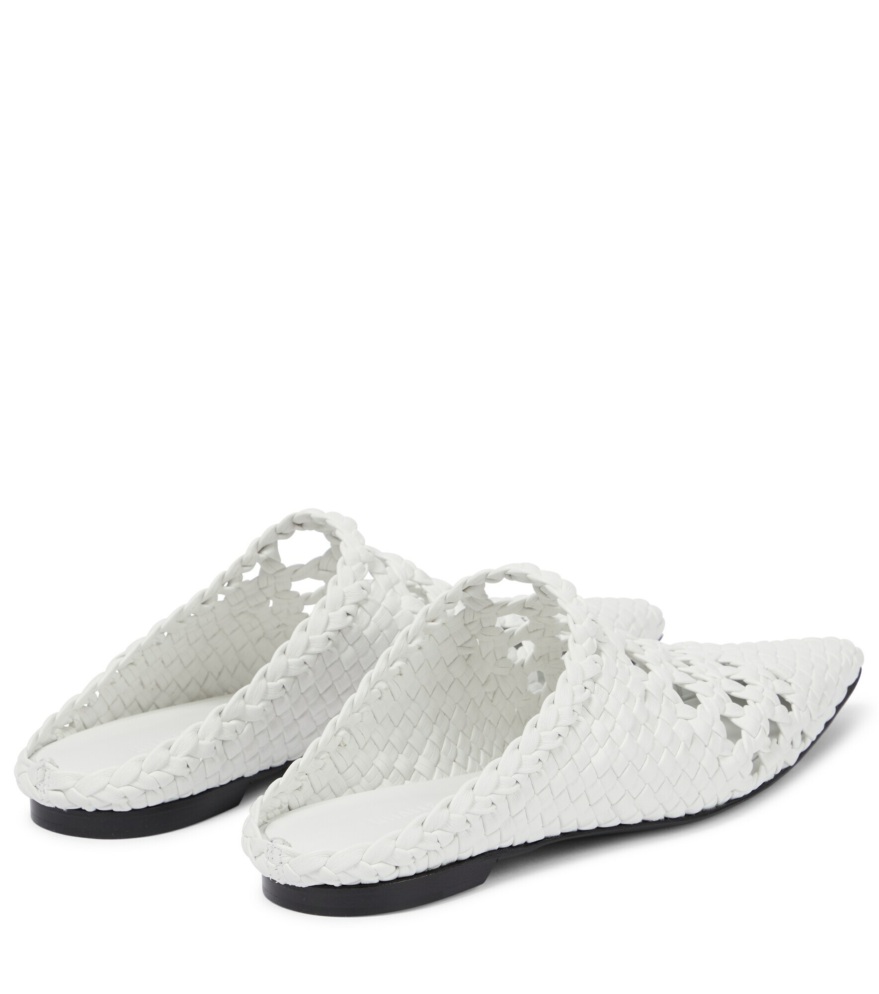 Khaite - Waverly woven faux leather slippers Khaite
