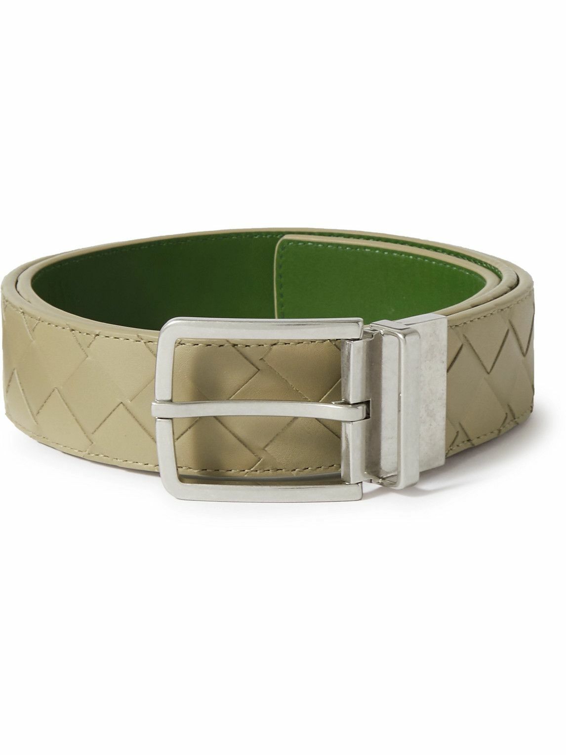 Bottega Veneta - 3.5cm Reversible Intrecciato Leather Belt - Neutrals Bottega Veneta
