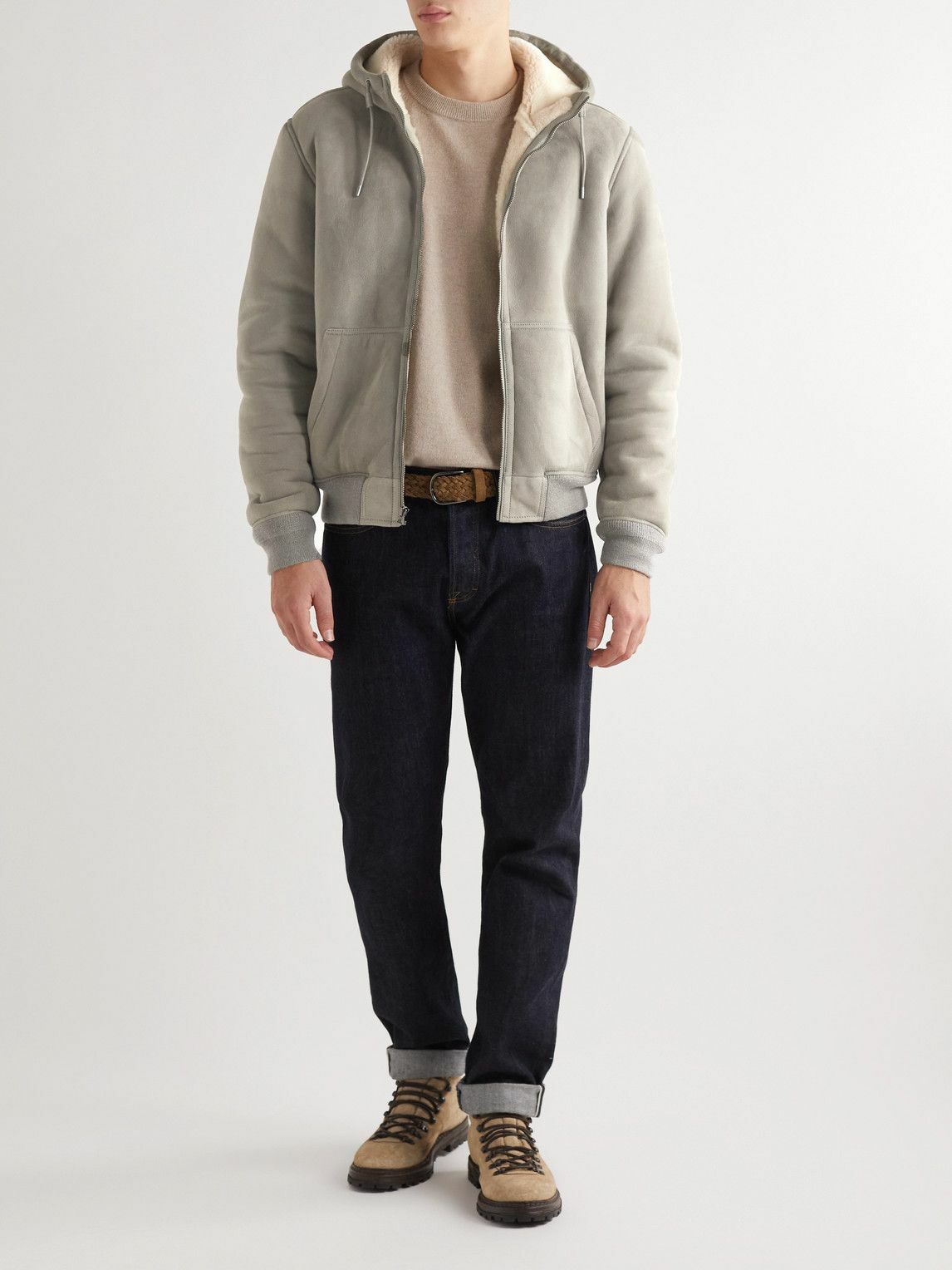 Polo Ralph Lauren - Henson Shearling Hooded Bomber Jacket - Gray Polo ...