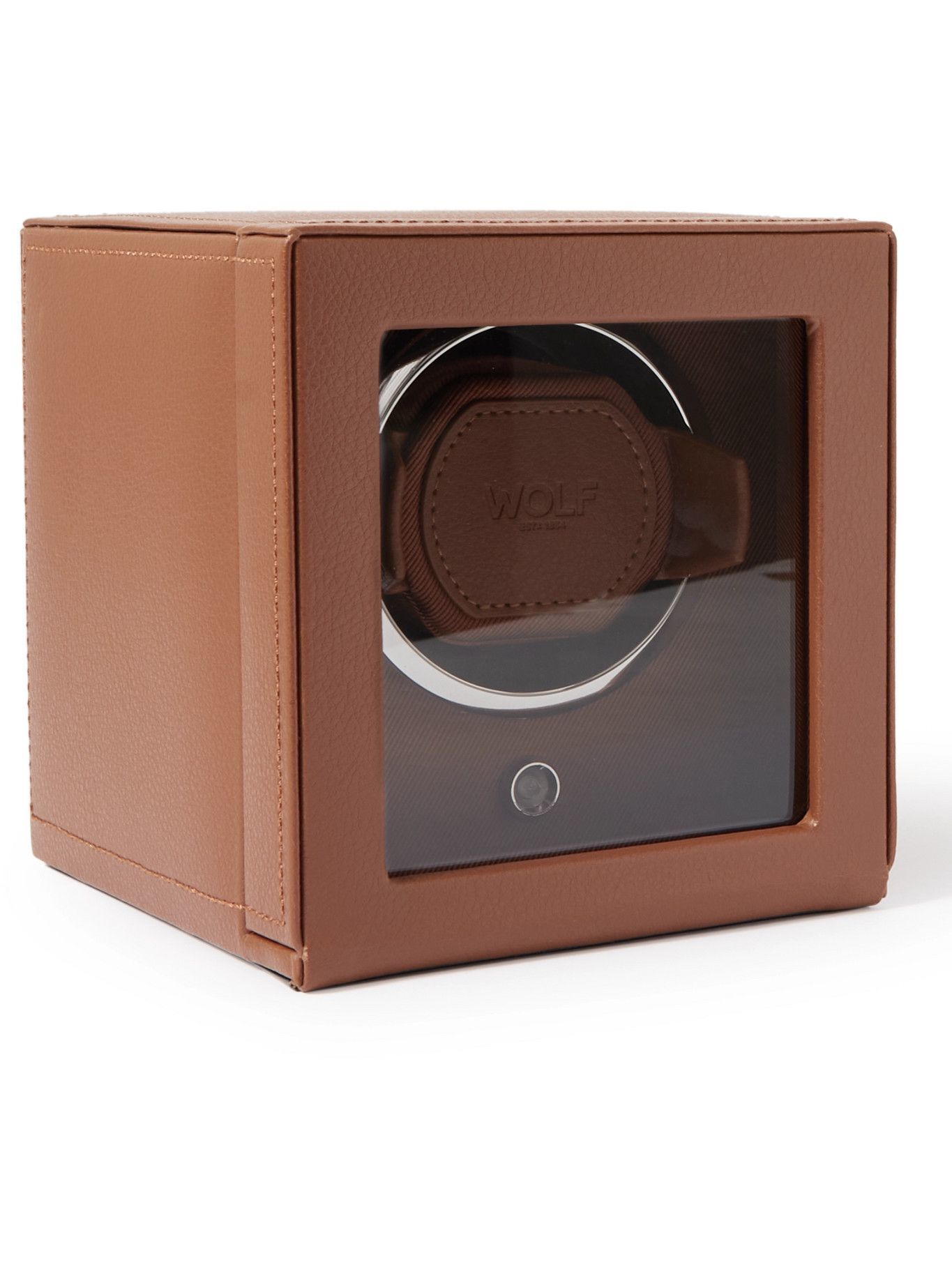 WOLF - Club Full-Grain Vegan Leather Single Watch Winder - Brown Wolford