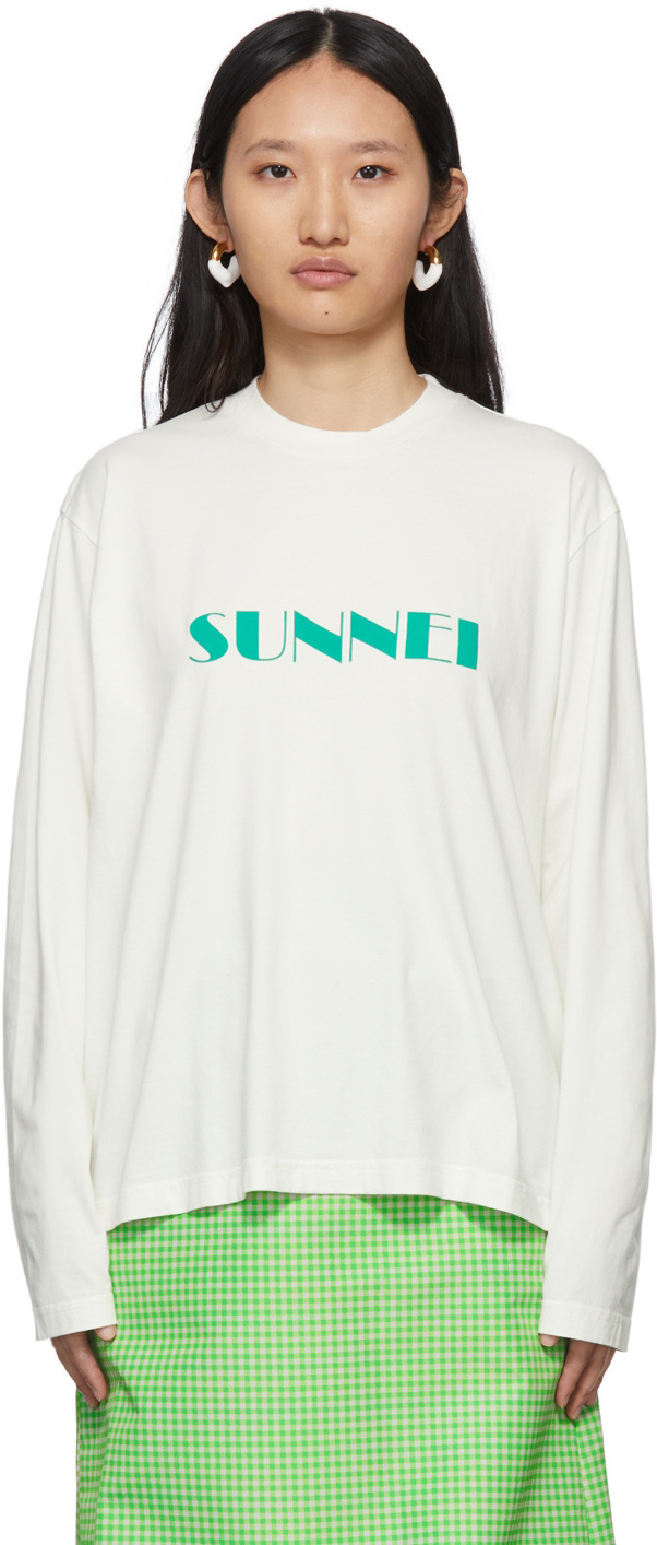 Sunnei Off-White Classic Logo T-Shirt Sunnei
