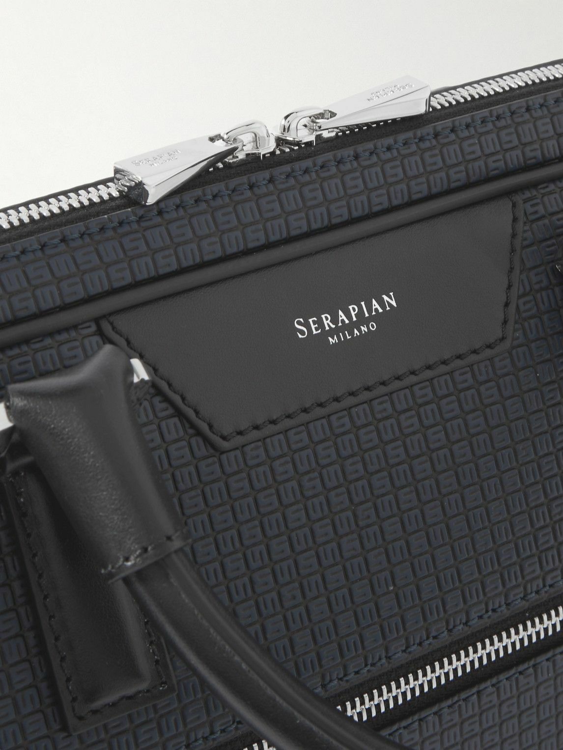 Serapian - Stepan Leather-Trimmed Monogrammed Coated-Canvas Briefcase ...