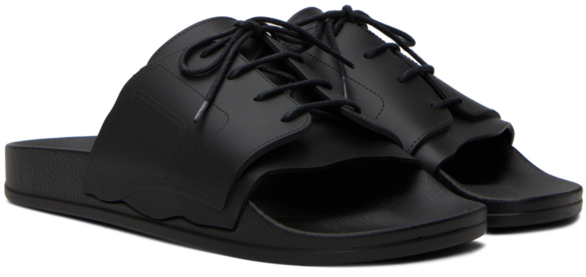 Maison Margiela Black Lace-Up Slides Maison Margiela