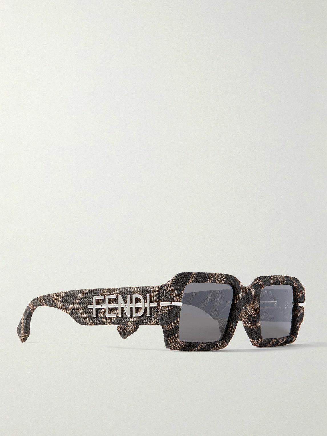 Fendi - Square-Frame Monogrammed Coated-Canvas Sunglasses Fendi
