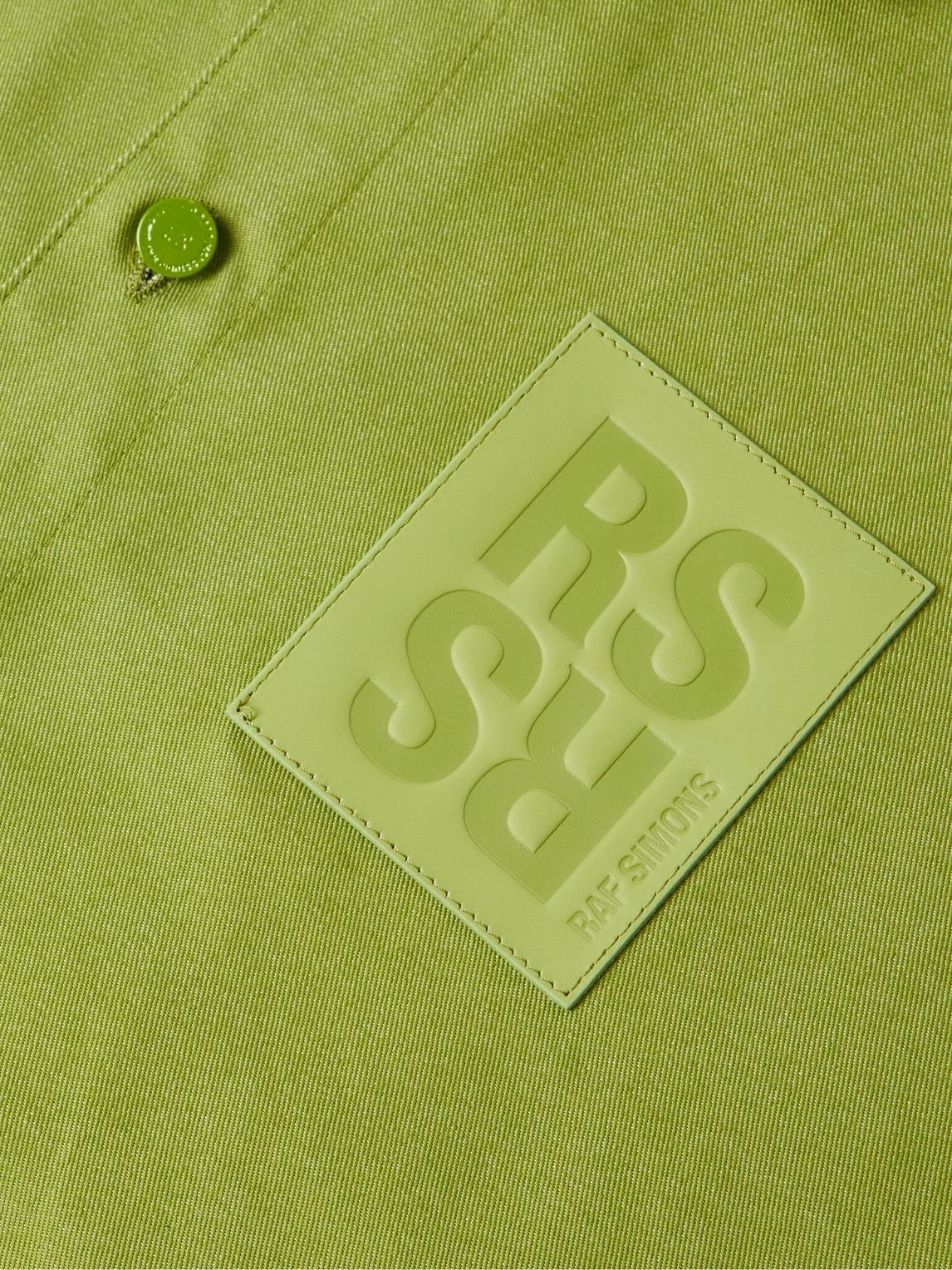 Raf Simons - Logo-Appliquéd Denim Shirt - Green Raf Simons