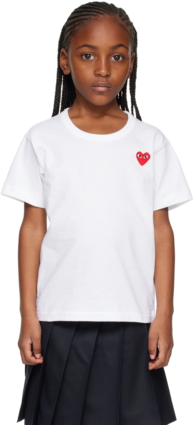 Comme des Garçons Play Kids White Heart T-Shirt Comme des Garcons Play