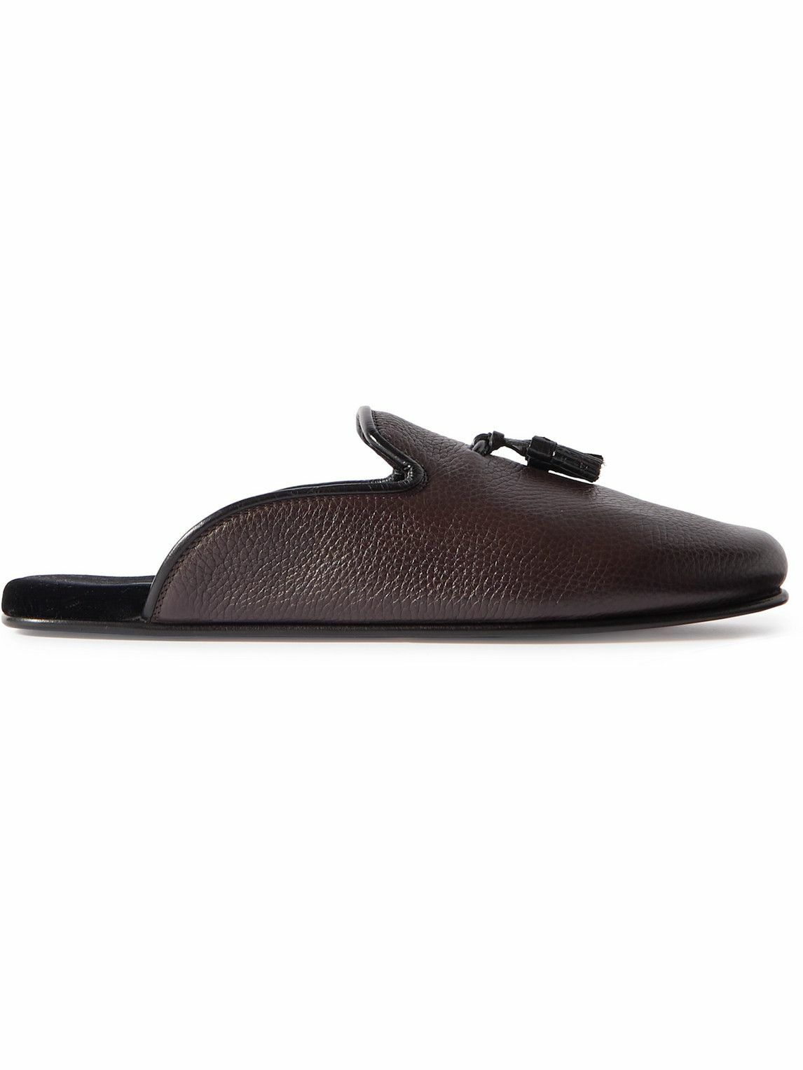 TOM FORD - Winston Full-Grain Leather Tasselled Slippers - Brown TOM FORD
