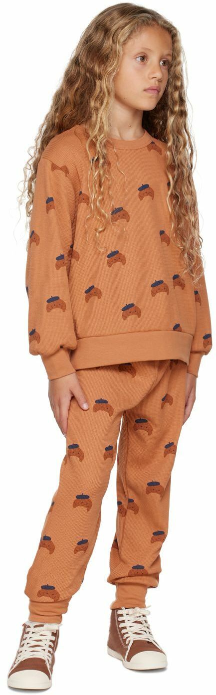 TINYCOTTONS Kids Orange Croissant Lounge Pants TINYCOTTONS