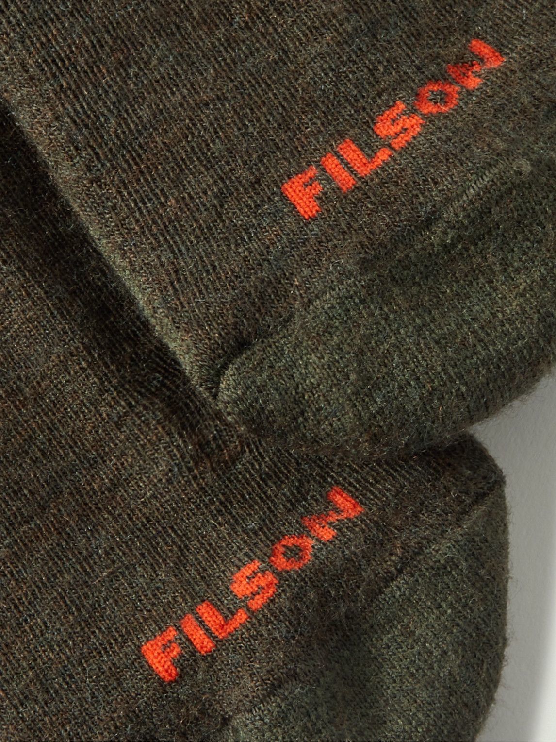 Filson - Logo-Intarsia Merino Wool-Blend Socks - Green Filson