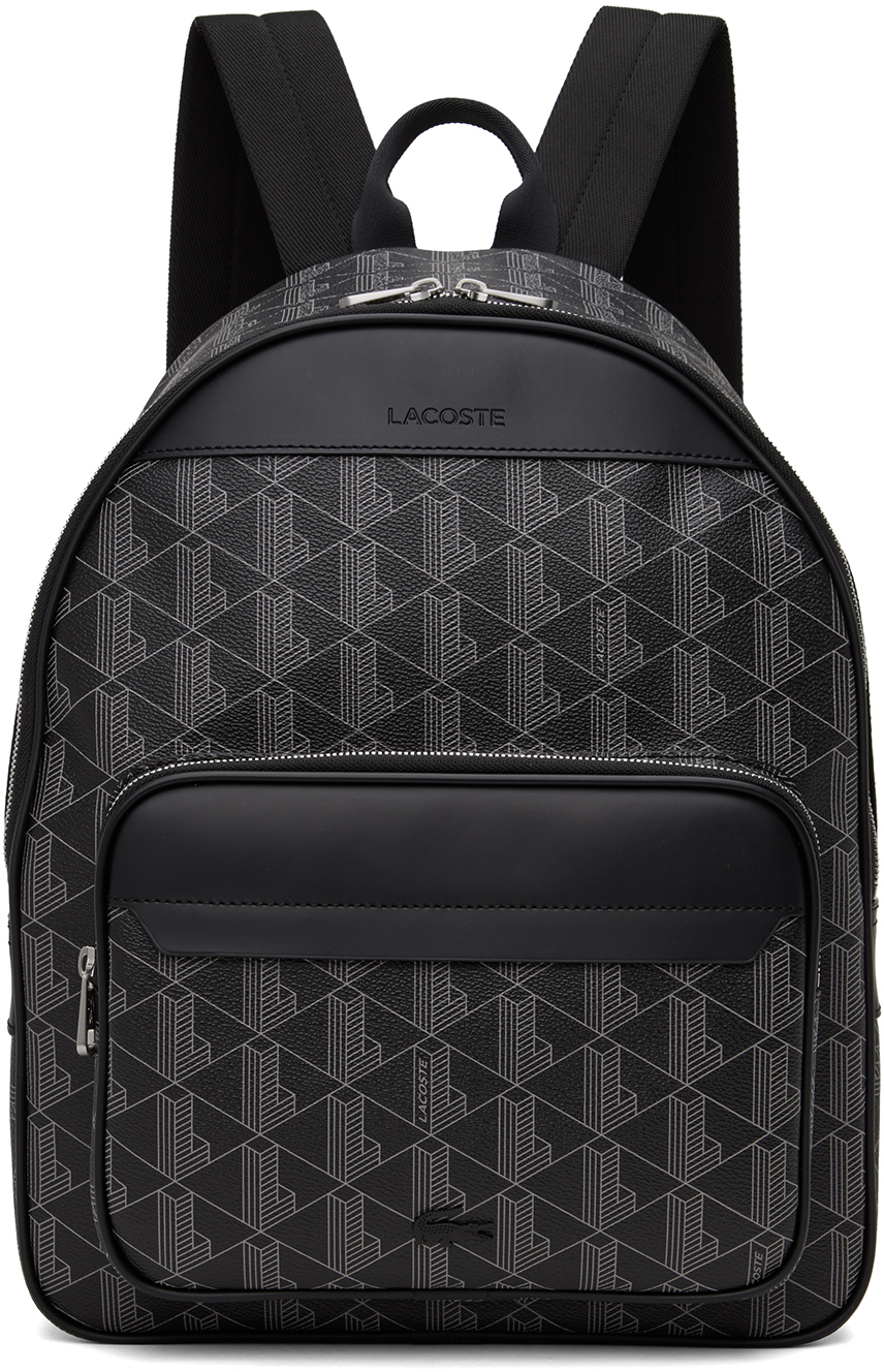 Lacoste Black 'The Blend' Monogram Backpack Lacoste