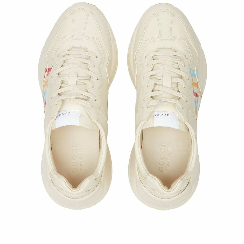 Gucci Men's Rhyton Exquisite Sneakers in White Gucci