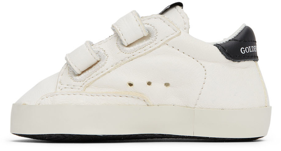 Golden Goose Baby White & Black School Velcro Sneakers Golden Goose ...