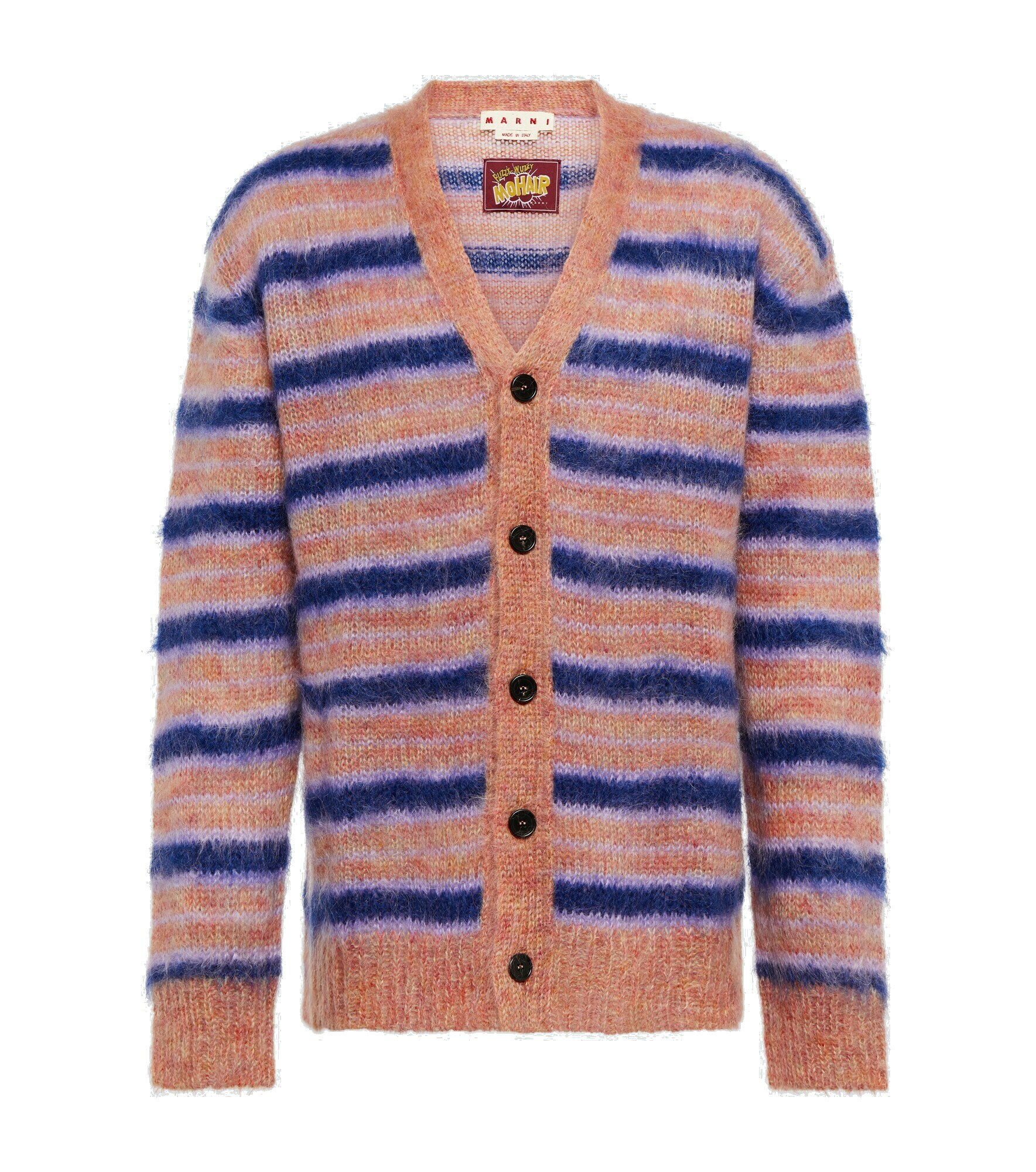 Marni - Striped brushed mohair-blend cardigan Marni
