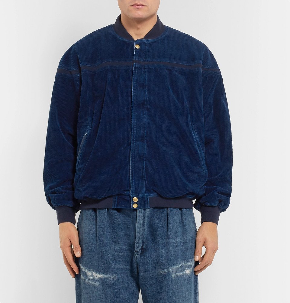 Beams - Cotton-Corduroy Bomber Jacket - Men - Blue Beams F