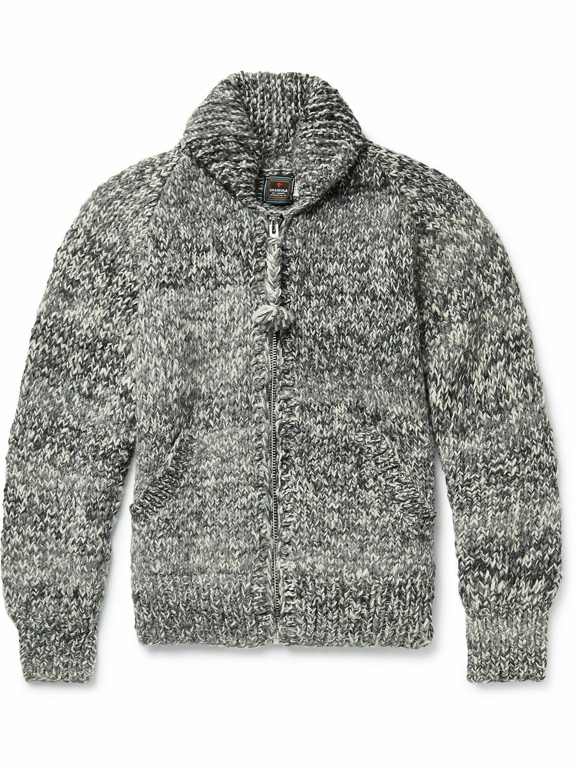 Chamula - Merino Wool Zip-Up Cardigan - Gray Chamula