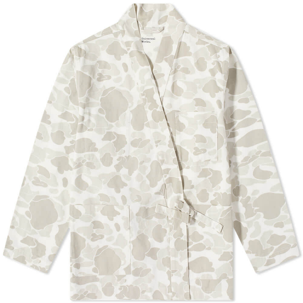 Universal Works Men's Kyoto Work Jacket in Ecru Camo Universal Works