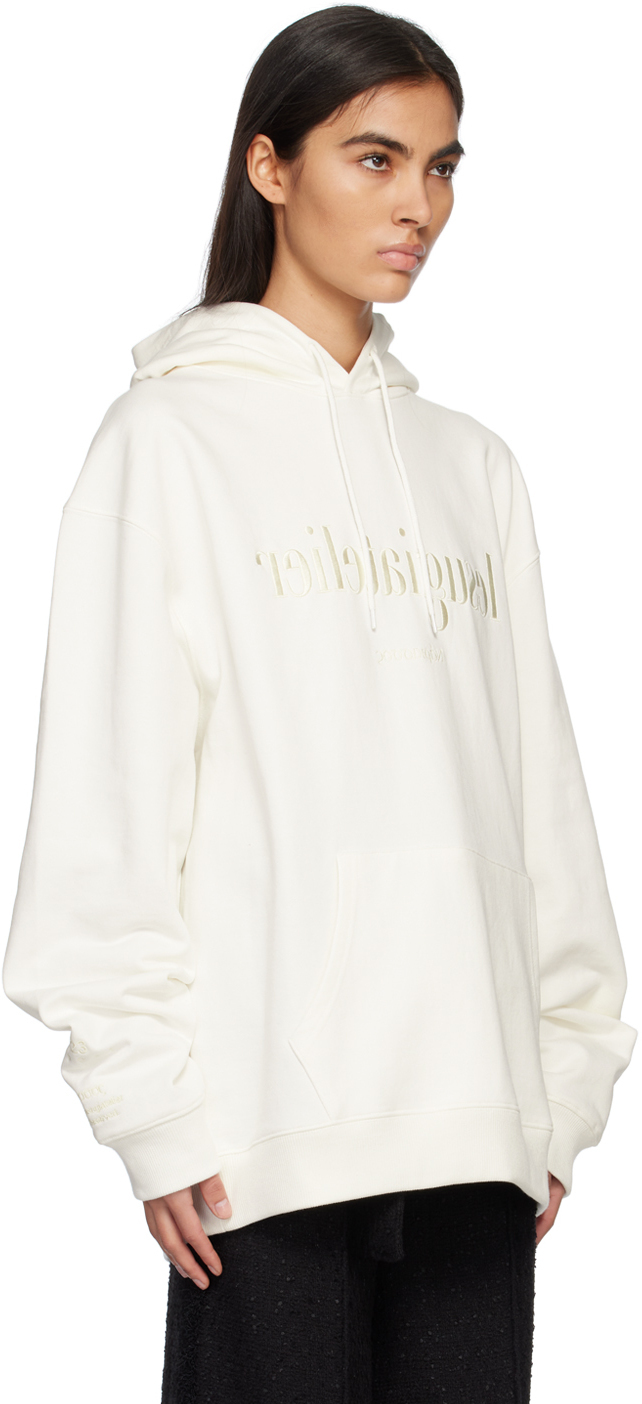 lesugiatelier White Mirror Typography Hoodie lesugiatelier