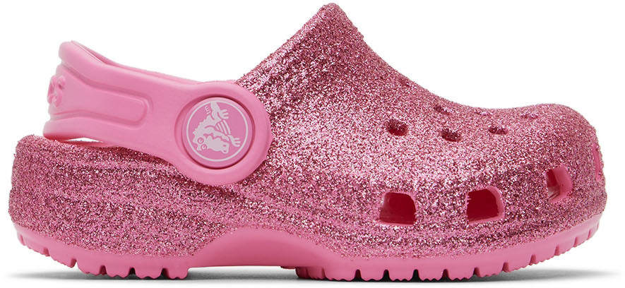 Crocs Baby Pink Classic Glitter Clogs Crocs