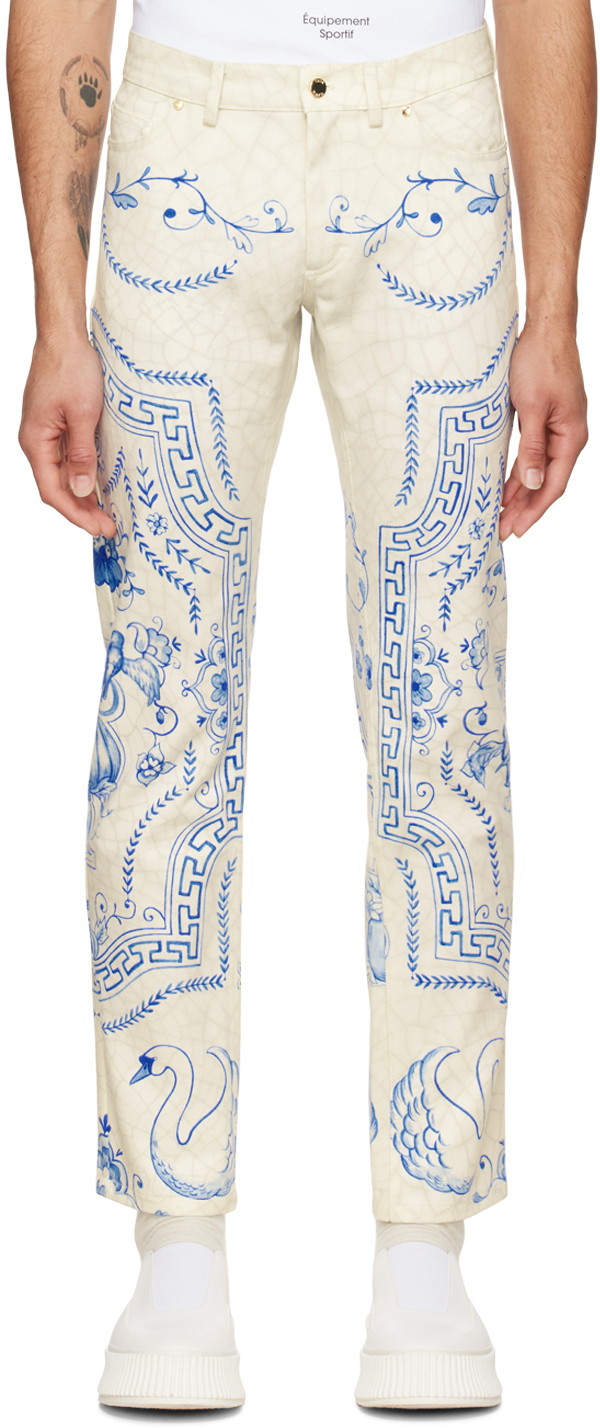 Casablanca White Plat A Dessert Straight-Leg Jeans Casablanca
