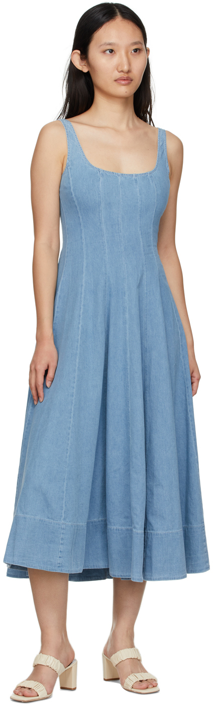 Staud Blue Denim Wells Dress Staud