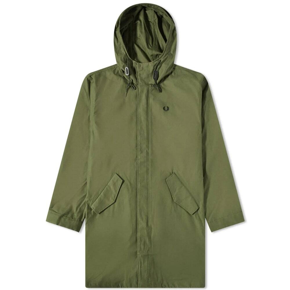 Fred Perry Men's Shell Parka Jacket in Parka Jacket Green Fred Perry