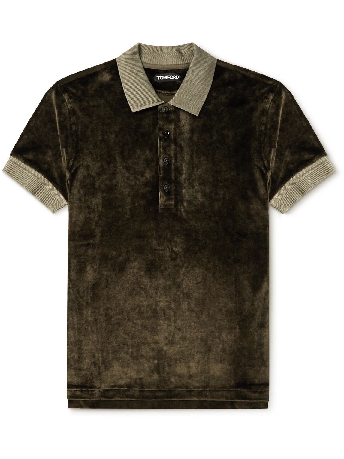 TOM FORD - Velvet Polo Shirt - Gray TOM FORD