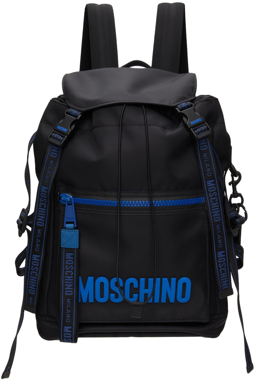 Moschino Black & Blue Logo Backpack Moschino