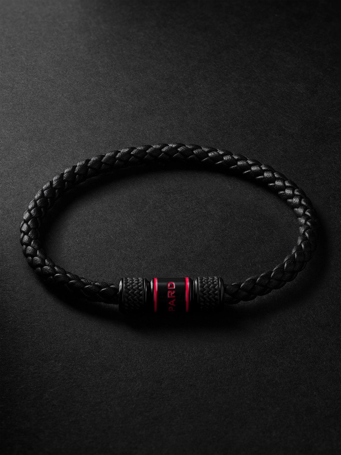 Chopard - Mille Miglia Woven Leather and Blackened Metal Bracelet Chopard