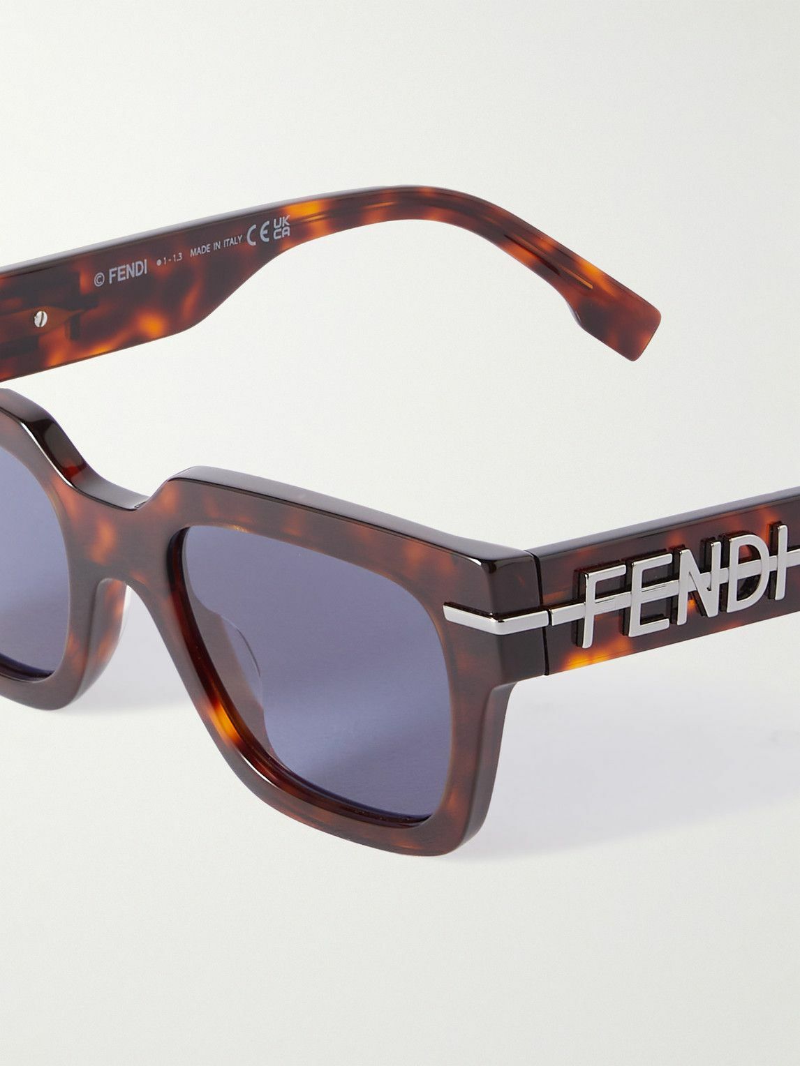 Fendi - Fendigraphy Square-Frame Tortoiseshell Acetate Sunglasses Fendi