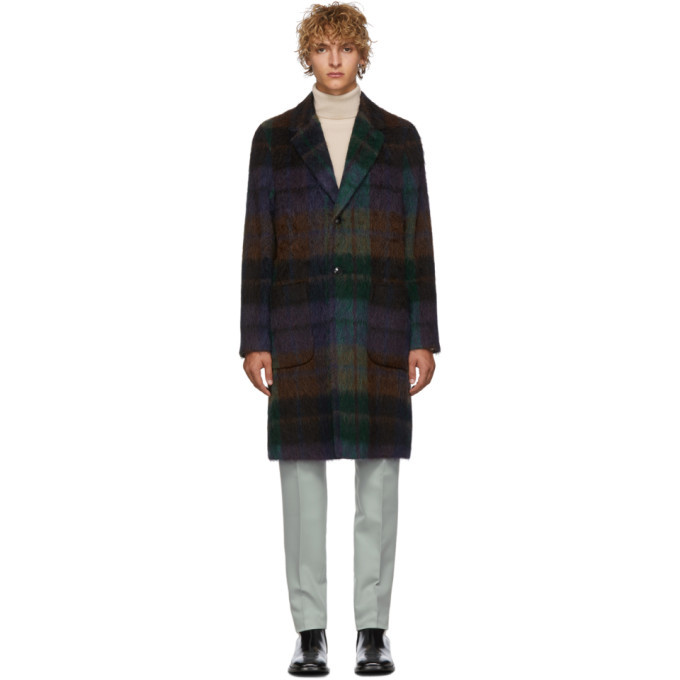 Etro Blue Deconstructed Check Coat Etro