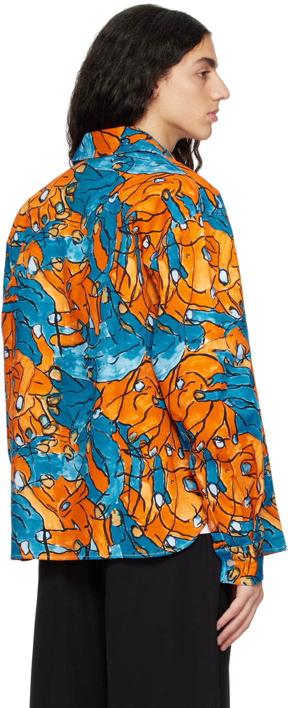 Marni Orange & Blue Pattern Shirt Marni